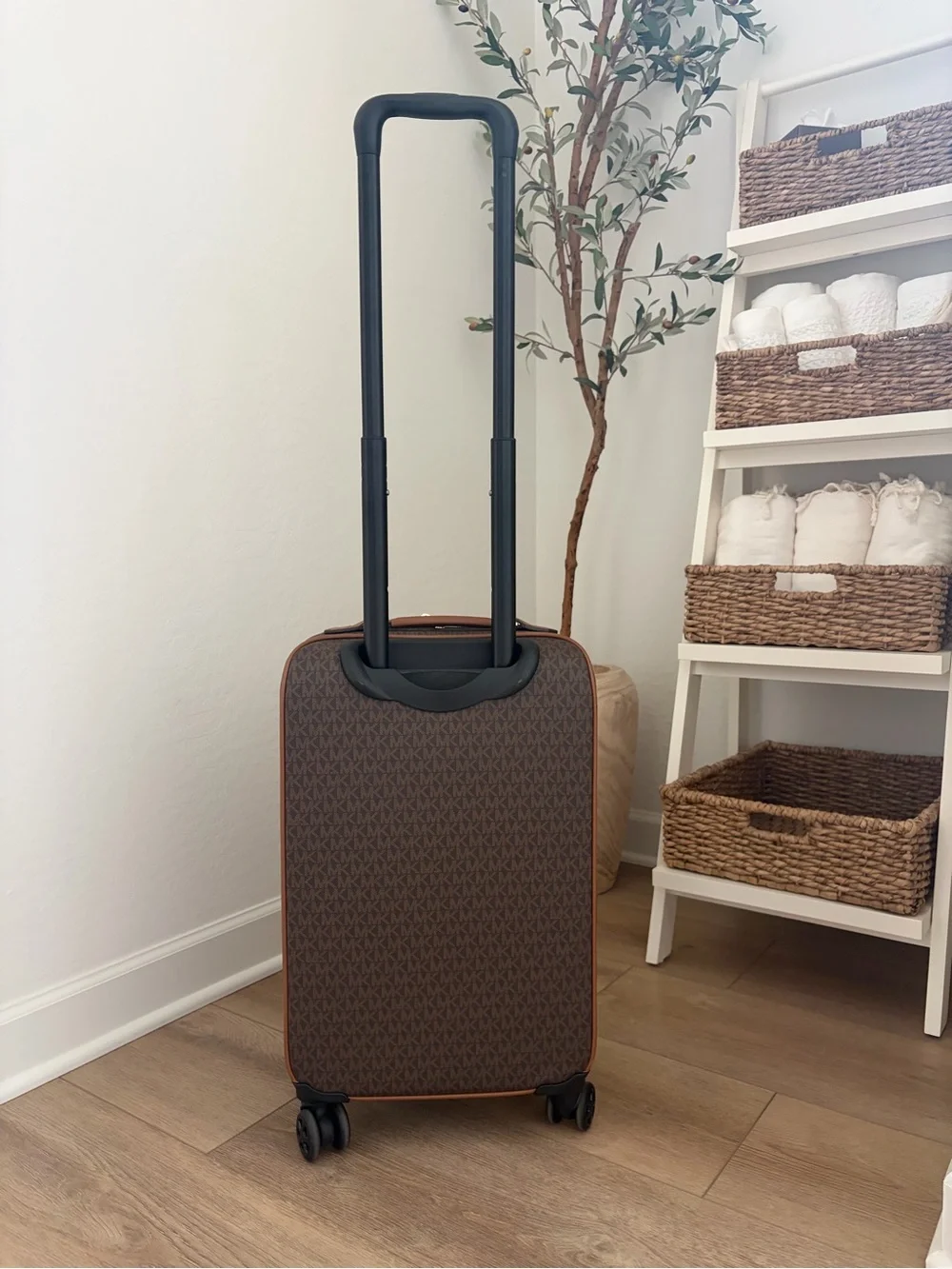 Michael Kors | Bags | Michael Kors Brown And Tan Mk Monogram Carryon ...